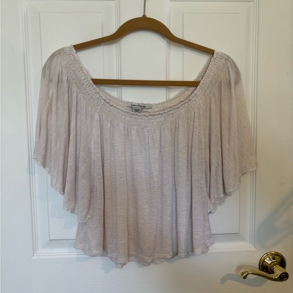 American Rag | Tops | American Rag Linen Blend Crop Top Smock Neck ...